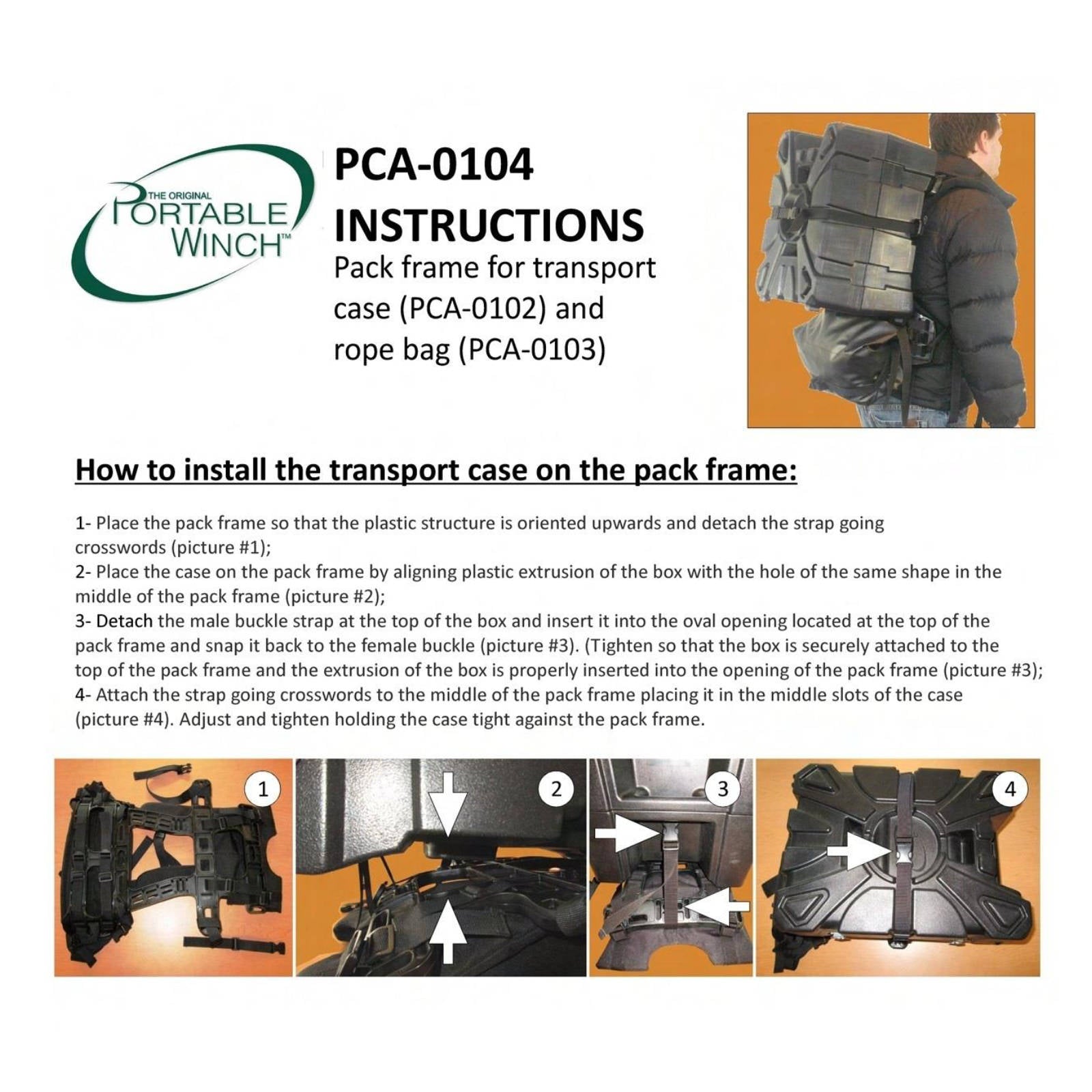 PCA-0104 MOLDED PACK FRAME INSTRUCTIONS – Portable Winch FR